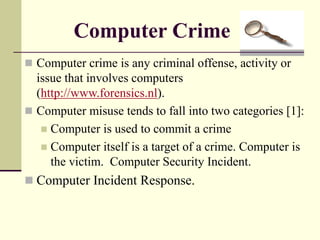 Introduction to Computer Forensics for all streams. | PPT