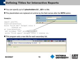 Lecture10 abap on line | PPT | Operating Systems | Computer Software and Applications