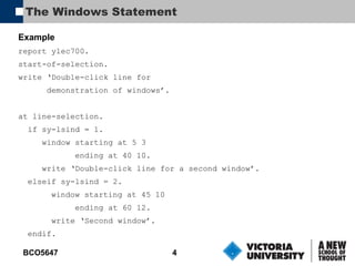 Lecture10 abap on line | PPT | Operating Systems | Computer Software and Applications