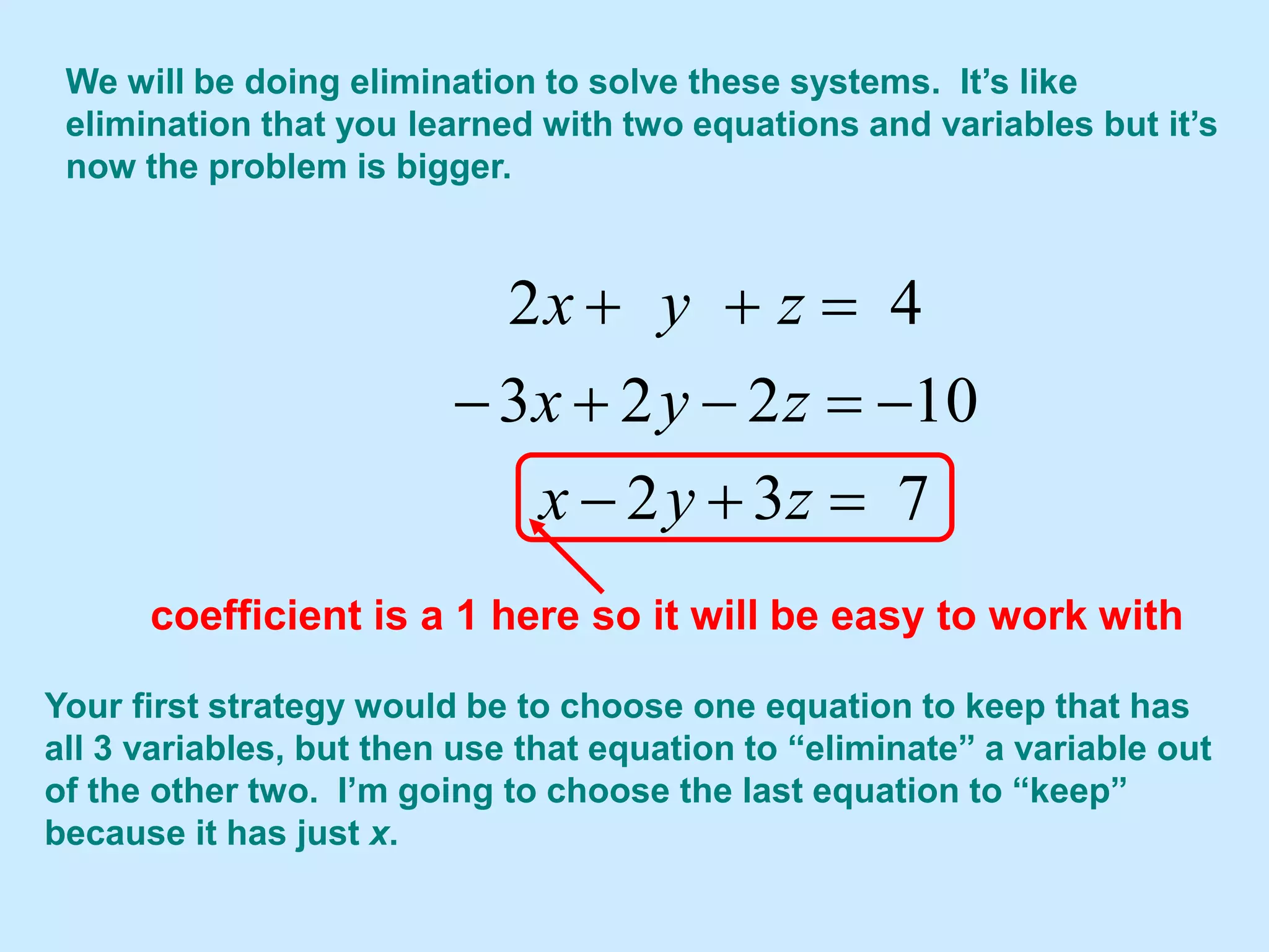 Lecture 10a system of linear equations | PPT