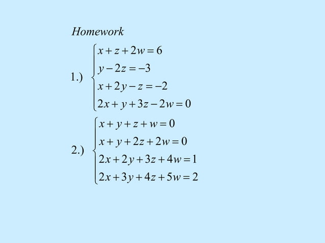 Lecture 10a system of linear equations | PPT