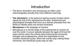 lecture 10 climacteric ppt.pptx of gynae | PPTX