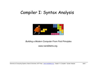 Lecture 10 compiler i | PPT