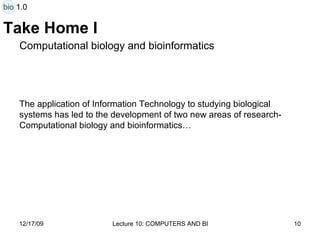 Lecture 10 Computers In Biology | PPT