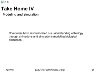 Lecture 10 Computers In Biology | PPT