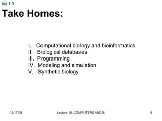 Lecture 10 Computers In Biology | PPT