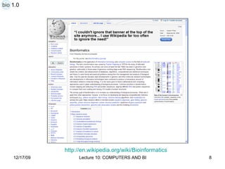 Lecture 10 Computers In Biology | PPT
