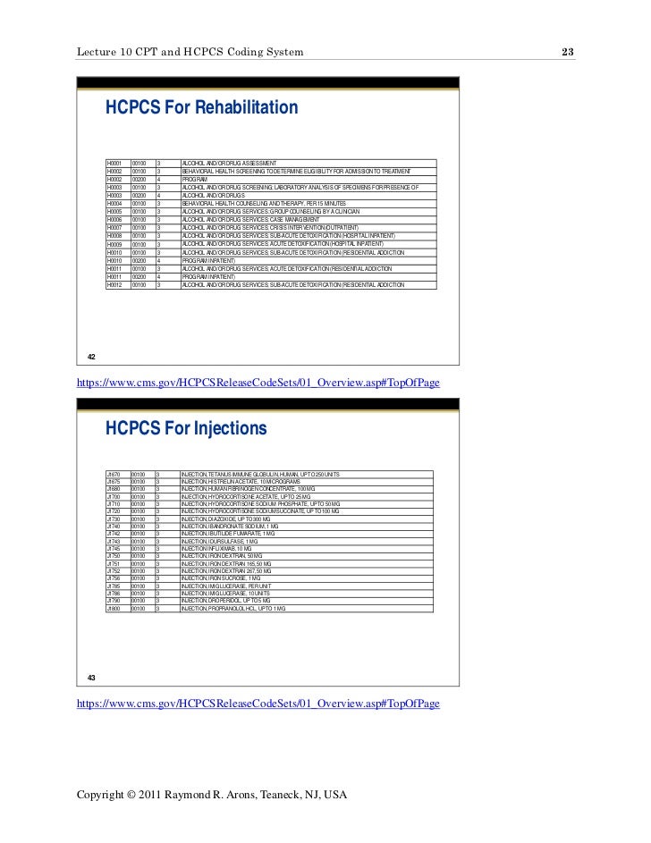 CPT and HCPCS Coding