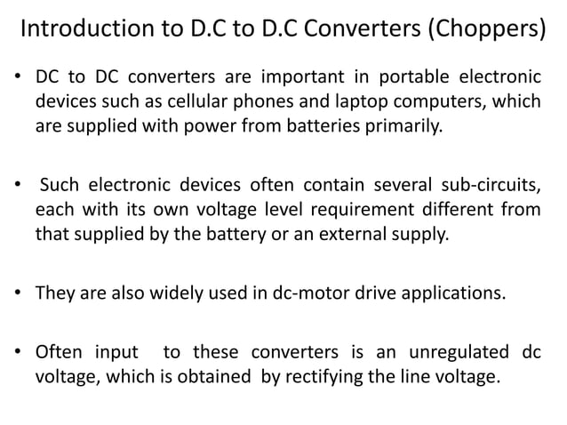 lecture 10 - electrical machines - dc to dc converters 1.pptx | Computer Networking | Computing