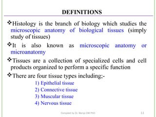 Comprehensive Histology of Animal Tissues: Structure and Function | PPTX