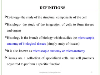 Comprehensive Histology of Animal Tissues: Structure and Function | PPTX