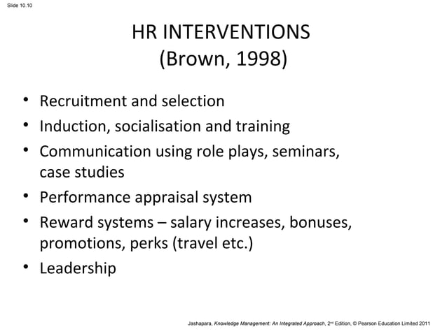 Lecture 10 implementing knowledge management | PPT | Human Resources | Business