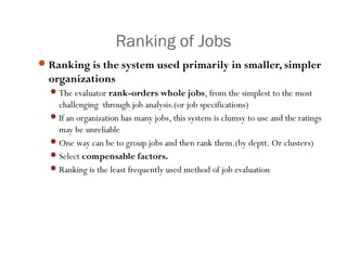 Lecture 10 job evaluation | PPT