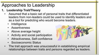 Lecture 10 Leadership Management Sciences | PPT
