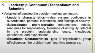 Lecture 10 Leadership Management Sciences | PPT
