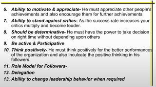 Lecture 10 Leadership Management Sciences | PPT