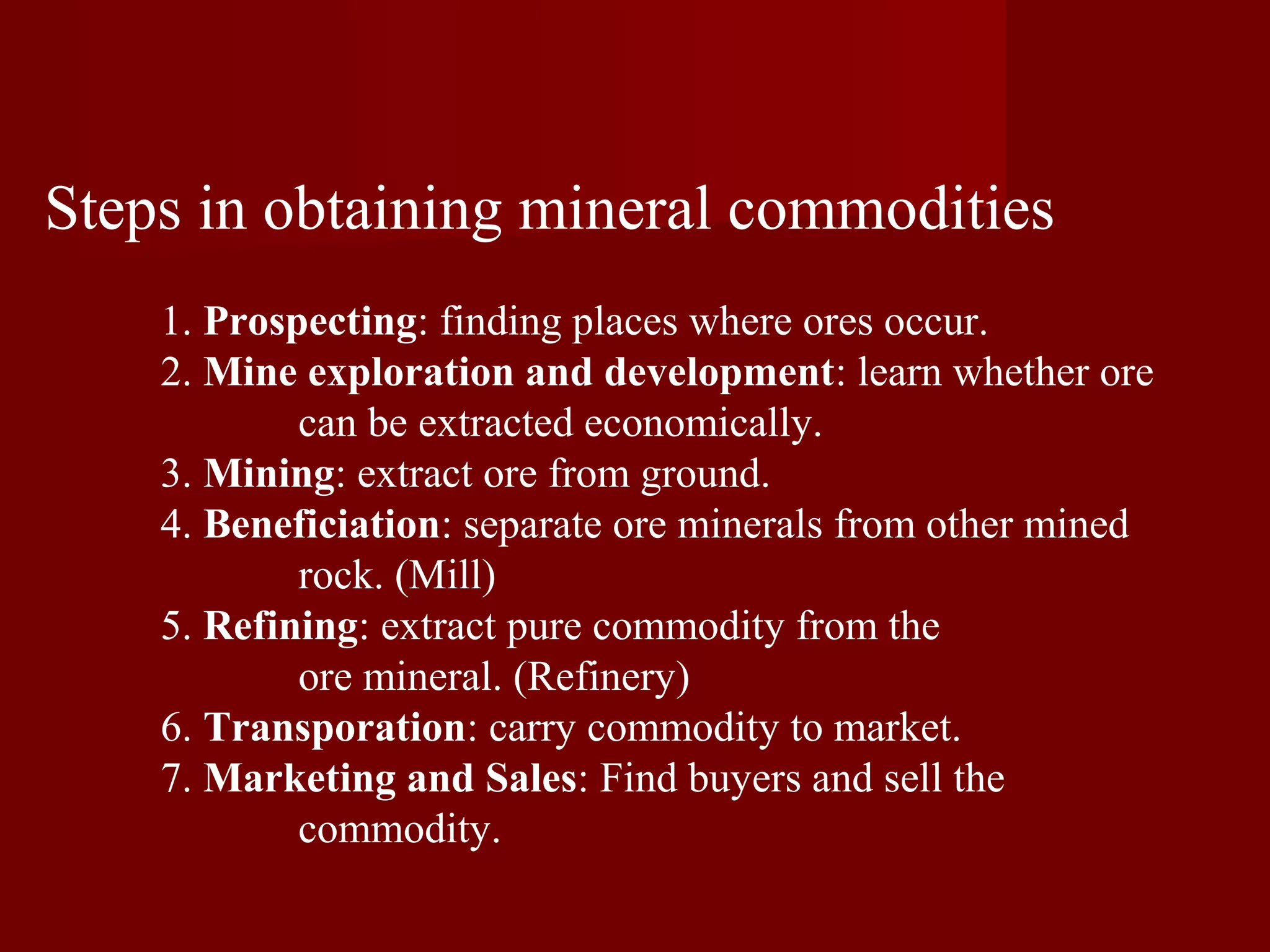 mineral resources and mining | PPT