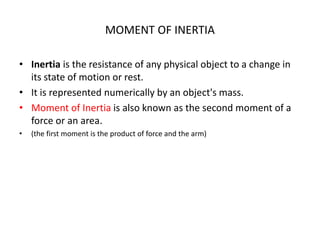 Structure Design-I (Moment of Inertia) | PPT