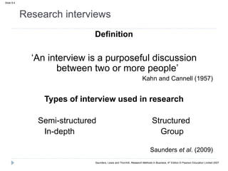 Lecture 10 primary data collection interviews | PPT