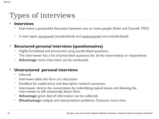 Lecture 10 primary data collection interviews | PPT
