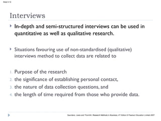 Lecture 10 primary data collection interviews | PPT