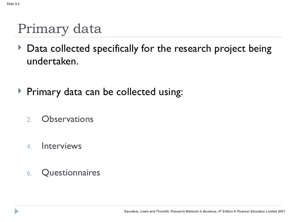 Lecture 10 primary data collection interviews