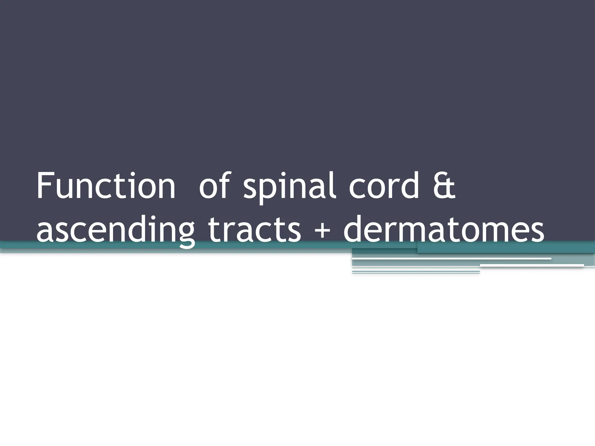 Lecture# 10 SC pathways+dermatomes.p.ptx