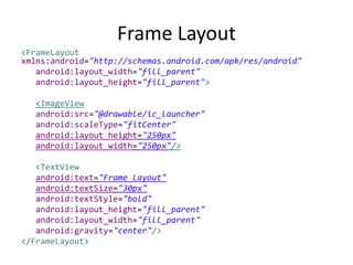 Android user interface layout | PPTX