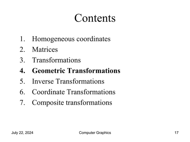 lecture11-11_16827_2d-transformations in computer graphics | PPT
