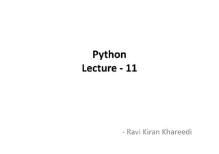 Python - Lecture 11 | PDF