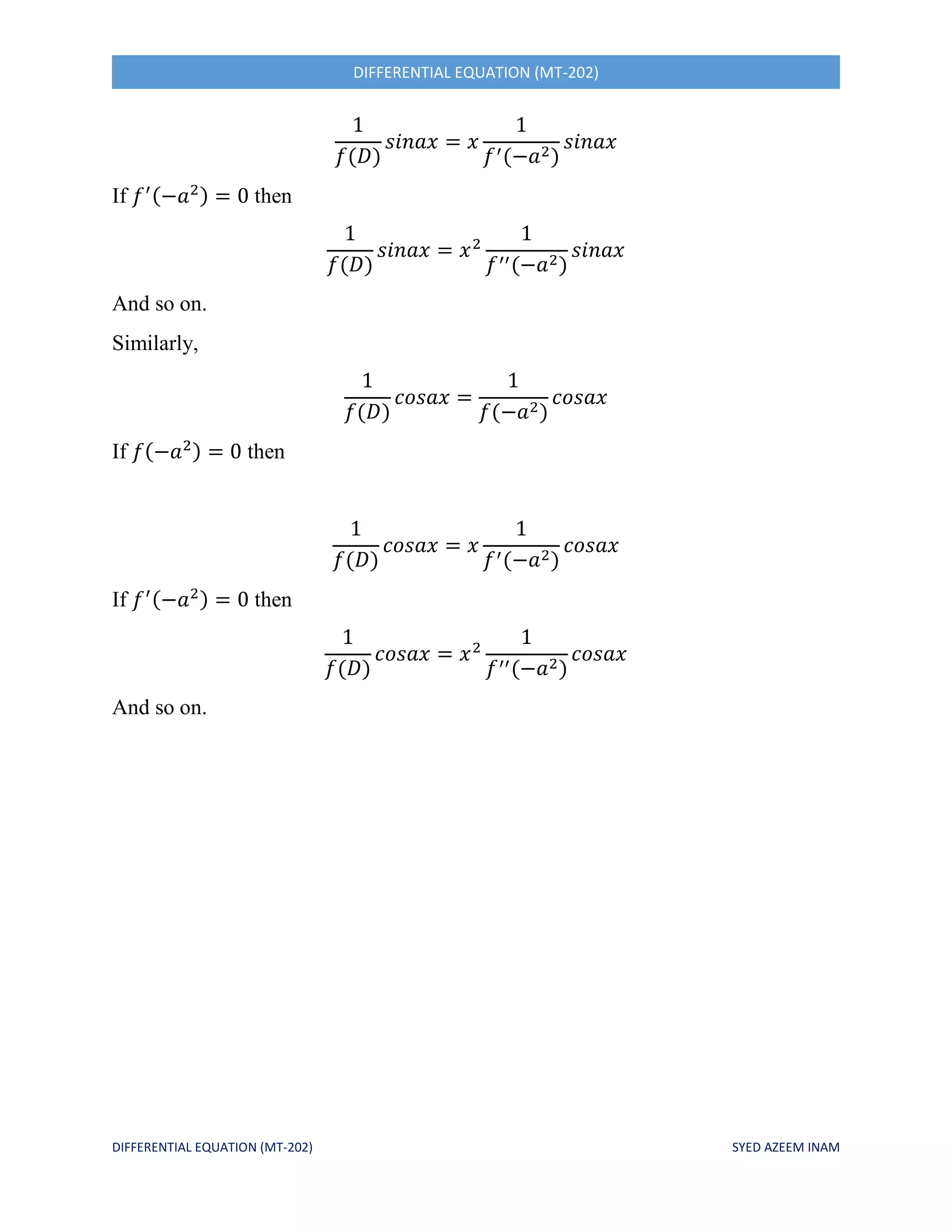 differential equation Lecture#11 | PDF