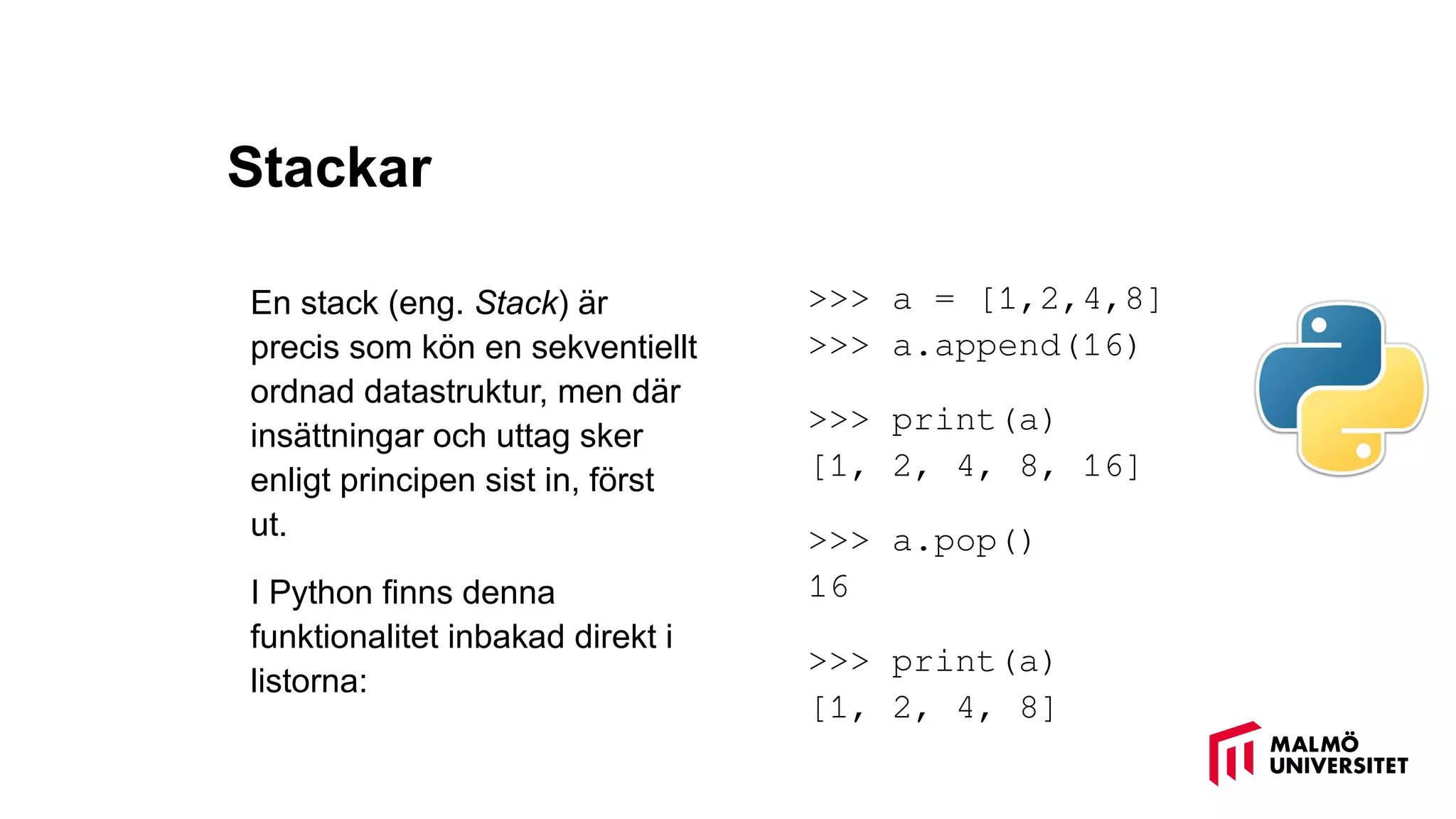 Mönster och datastrukturer, del 2 | PPT