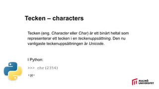 Mönster och datastrukturer, del 2 | PPT