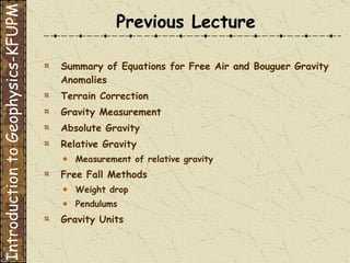 ÖNCEL AKADEMİ: INTRODUCTION TO GEOPHYSICS | PPT