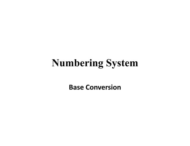 Numbering System Base Conversion | PDF | Computing | Technology & Computing