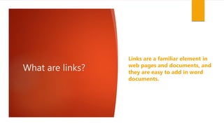 links in MS word | PPTX