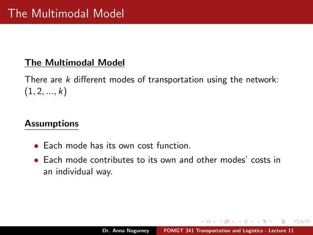 L11 The Multimodal Model (Transportation and Logistics & Dr. Anna ...