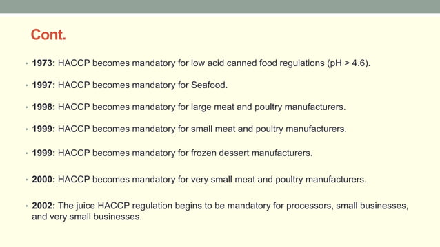 Lecture 11 hazard analysis and critical control point HACCP | PPT | Chemistry | Science