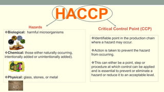 Lecture 11 hazard analysis and critical control point HACCP | PPT | Chemistry | Science