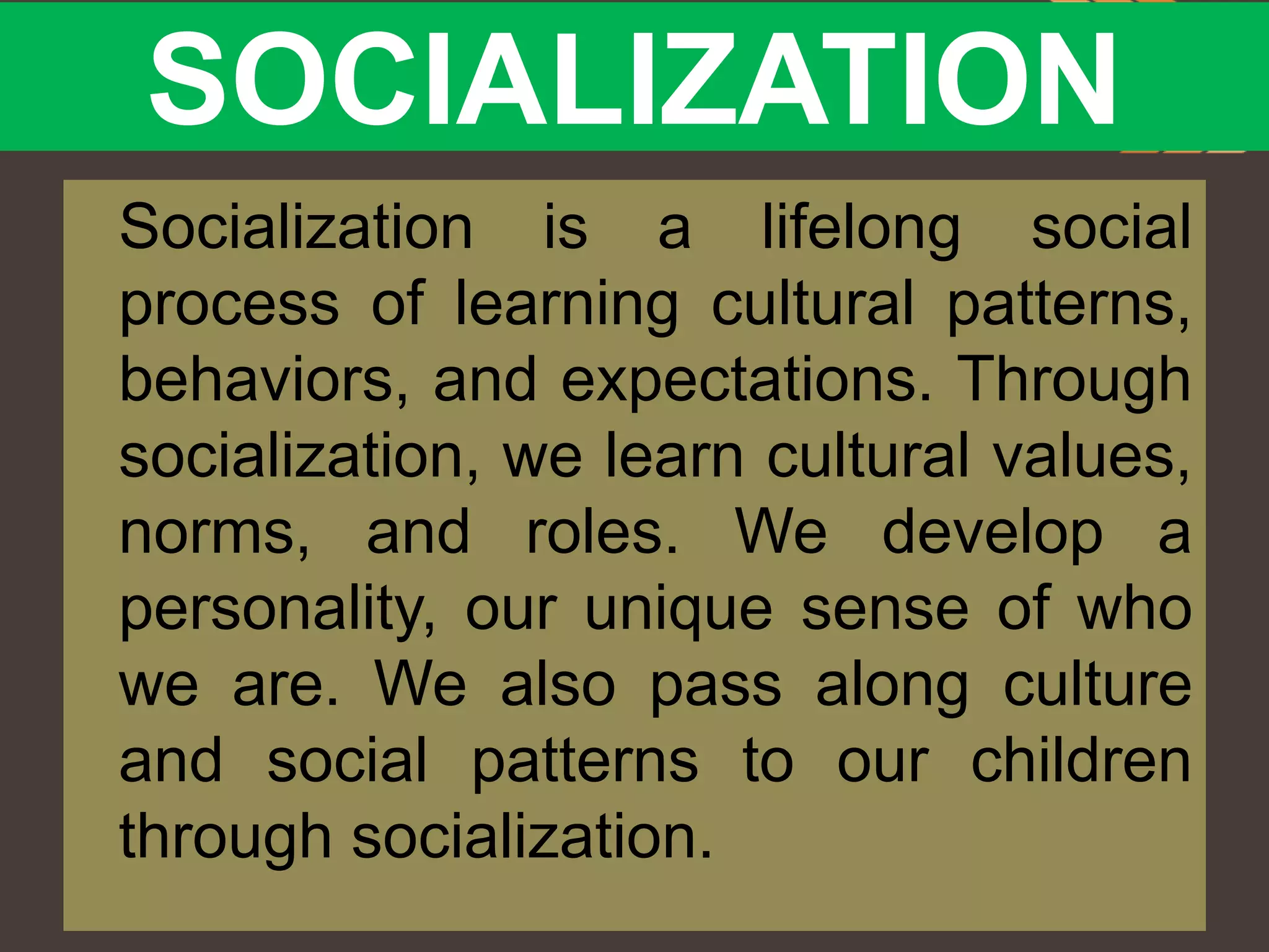 Socialization and personality | PPTX