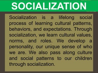 Lecture 11. socialization and personality | PPTX