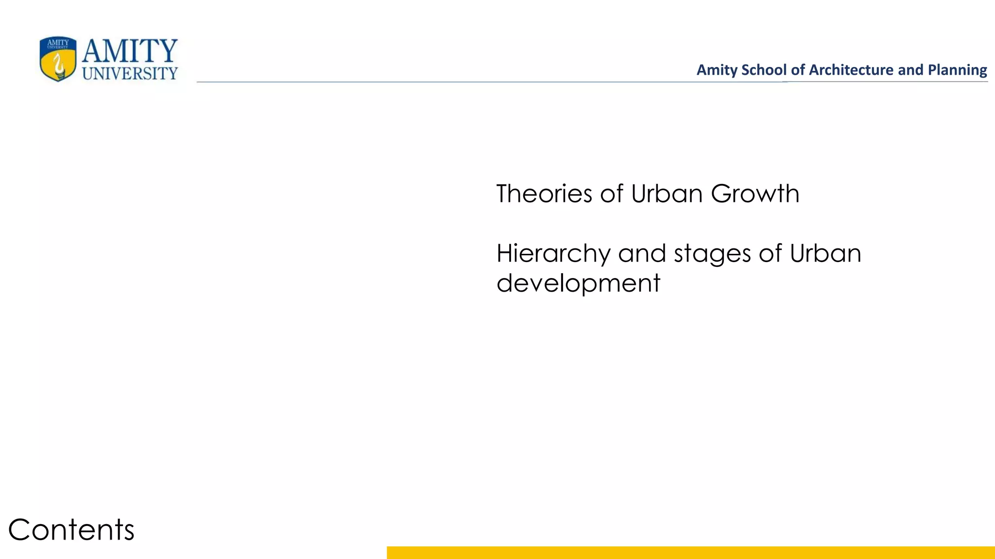 Theories of Urban Growth Hierarchy and stages of Urban development | PDF