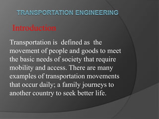 Lecture1 (1).ppt transportation engineering | PPT | Rail Travel ...