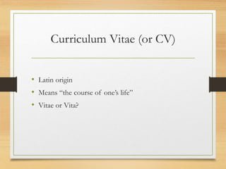 CV writing | PPTX