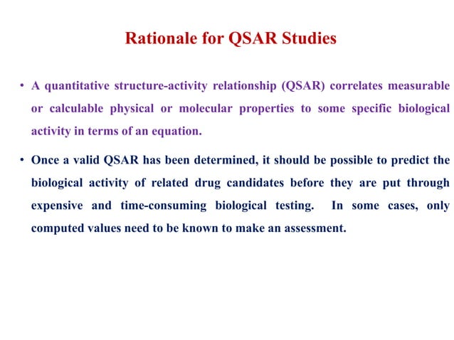 Lecture 11 developing qsar, evaluation of qsar model and virtual ...