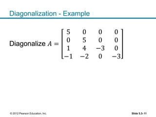 Lecture 11 diagonalization & complex eigenvalues - 5-3 & 5-5 | PPTX