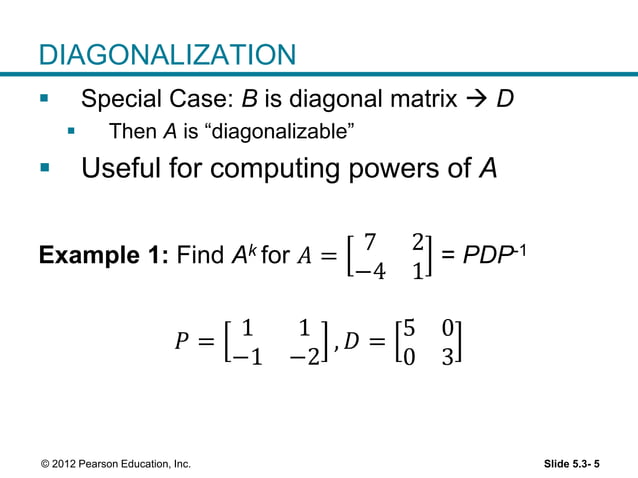 Lecture 11 diagonalization & complex eigenvalues - 5-3 & 5-5 | PPTX | Physics | Science