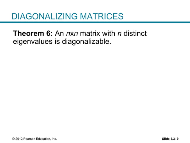 Lecture 11 diagonalization & complex eigenvalues - 5-3 & 5-5 | PPTX | Physics | Science