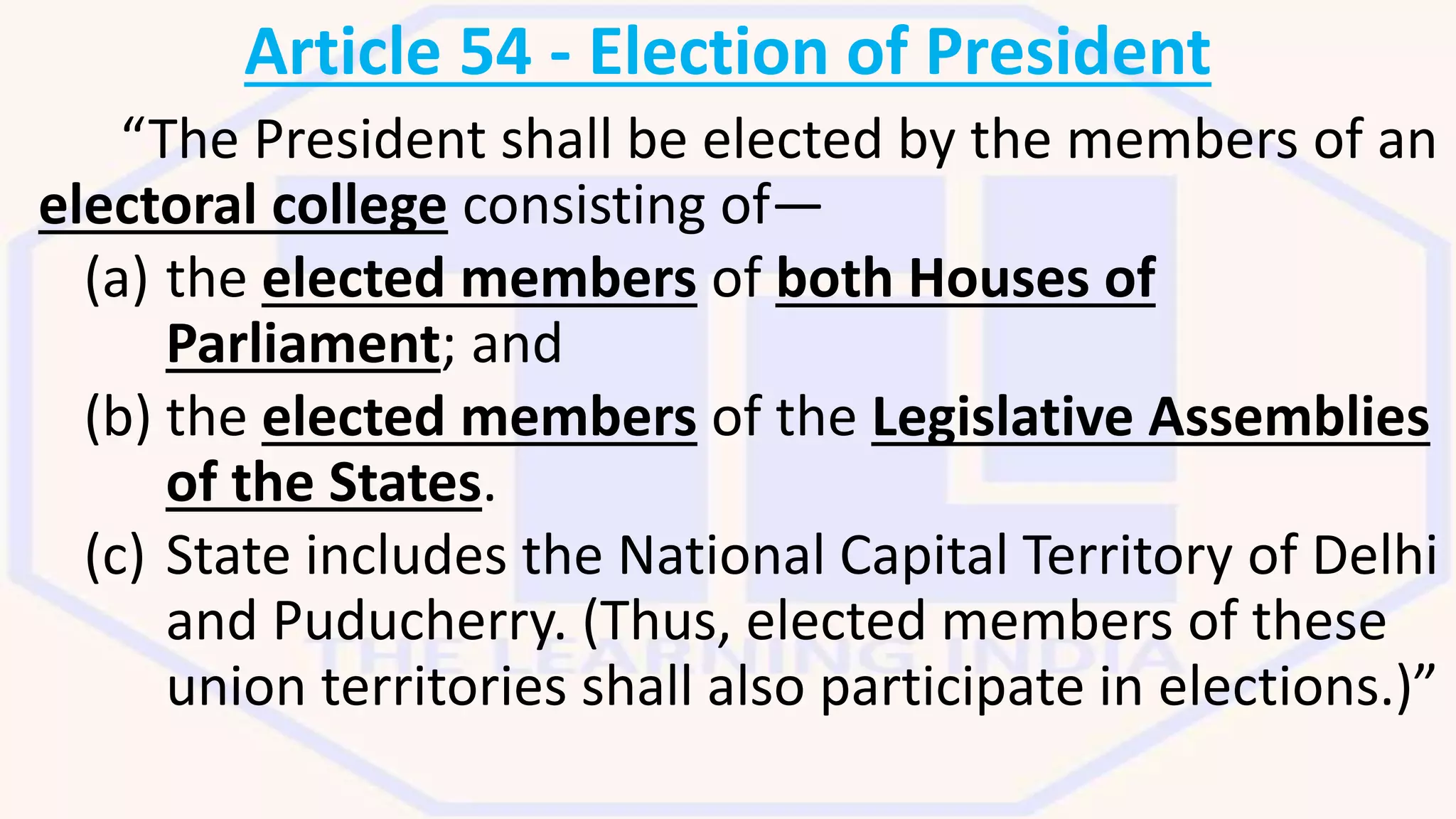 Lecture 11 election of the president | PPTX