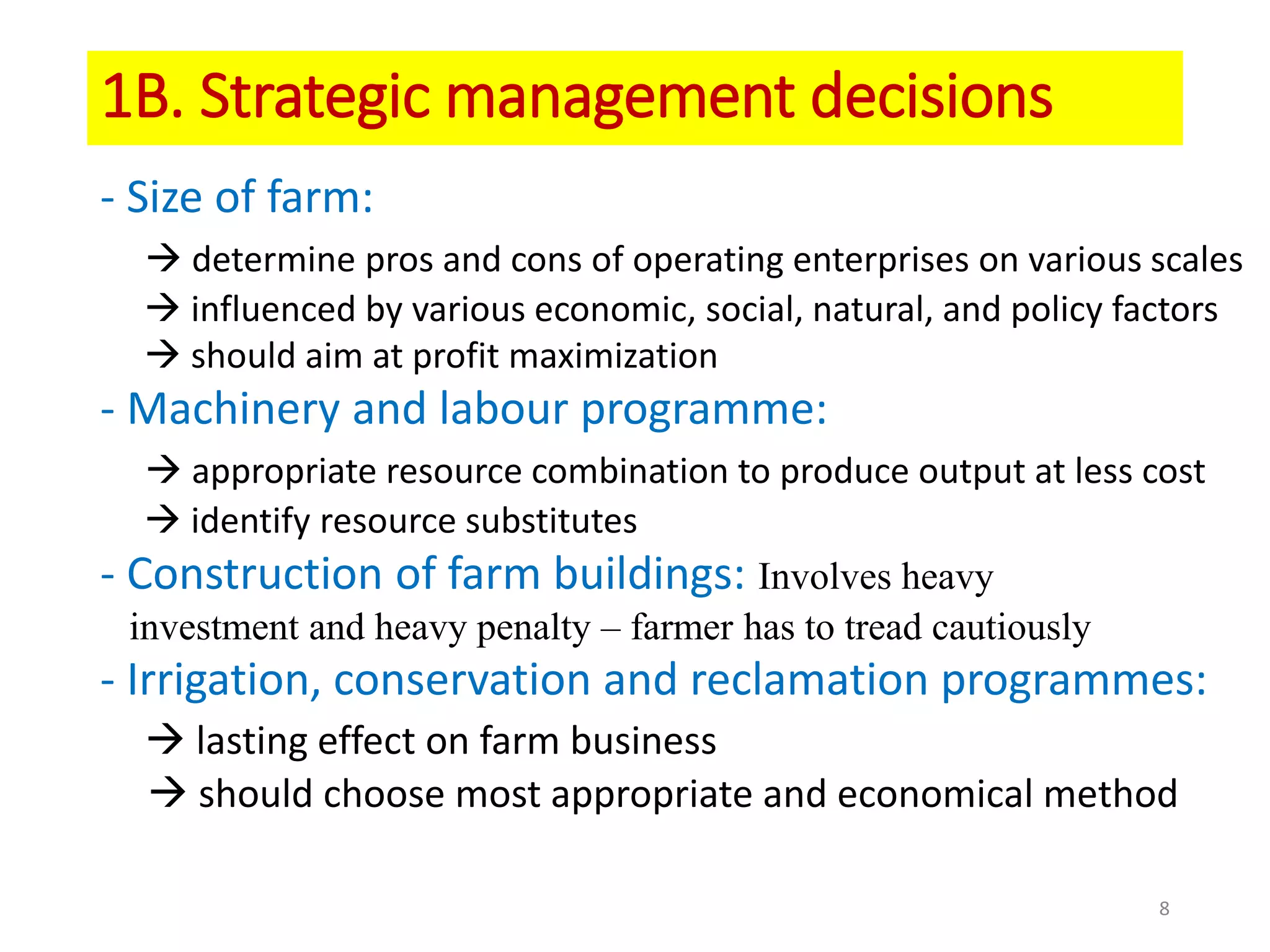 Lecture 11 Farm Management Decisions | PPT